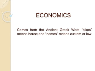 Economics chap 1 | PPT