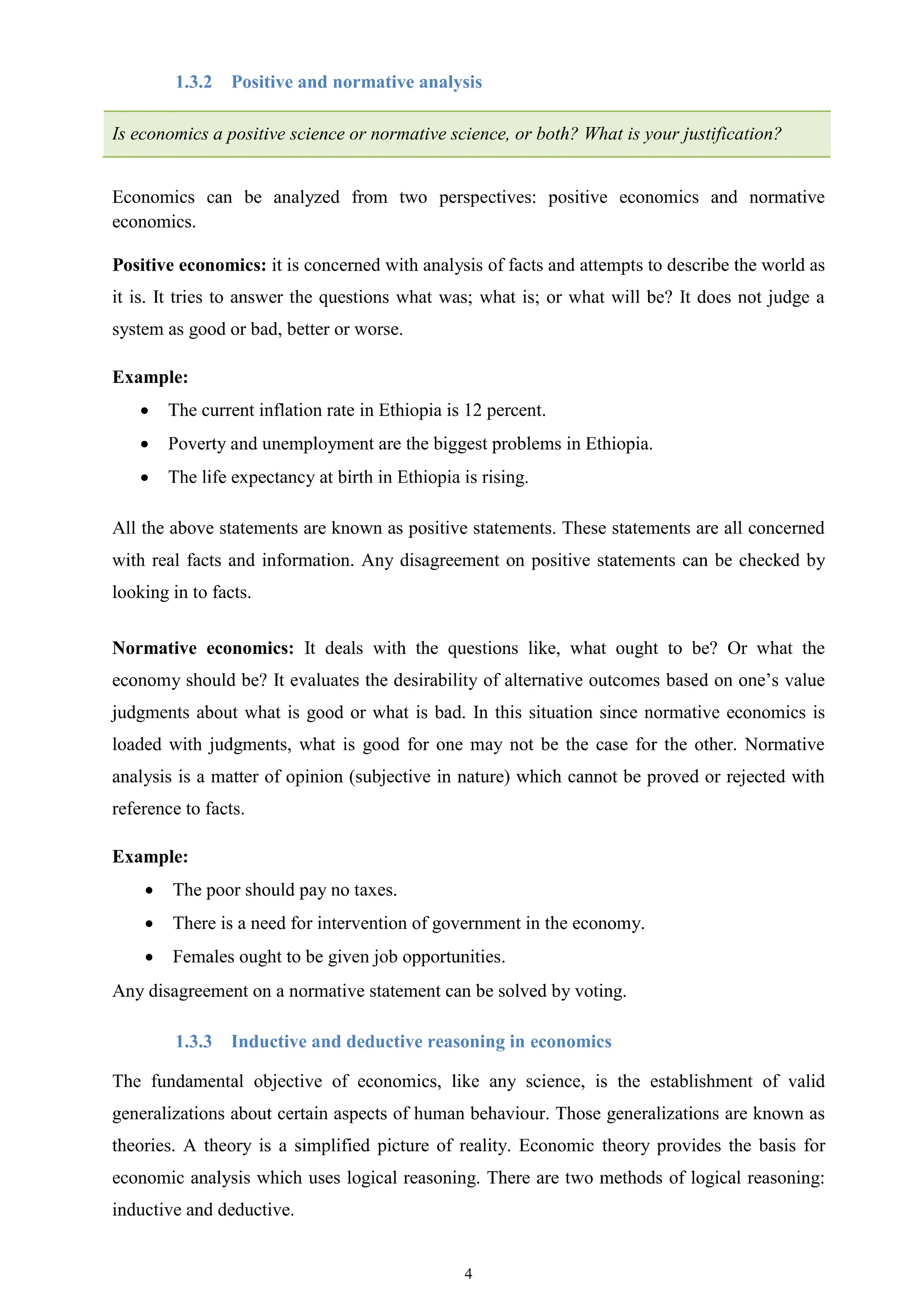 ECONOMICS Module Chapter 1 for Freshman 1st Semester Students | PDF
