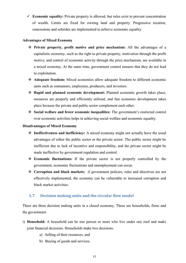 ECONOMICS Module Chapter 1 for Freshman 1st Semester Students | PDF