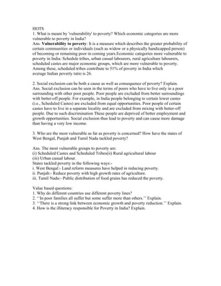 Economics class 9 poverty | DOC