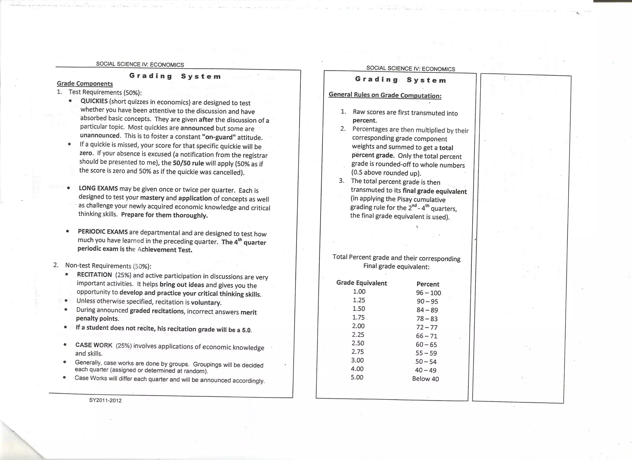 Economics Course Outline | PDF