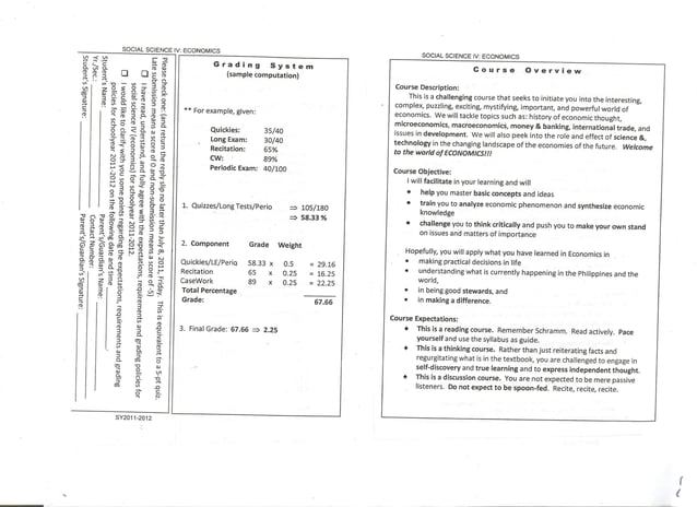 Economics Course Outline | PPT