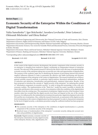 Economic Security of the Enterprise Within the Conditions of Digital Transformation.pdf ...