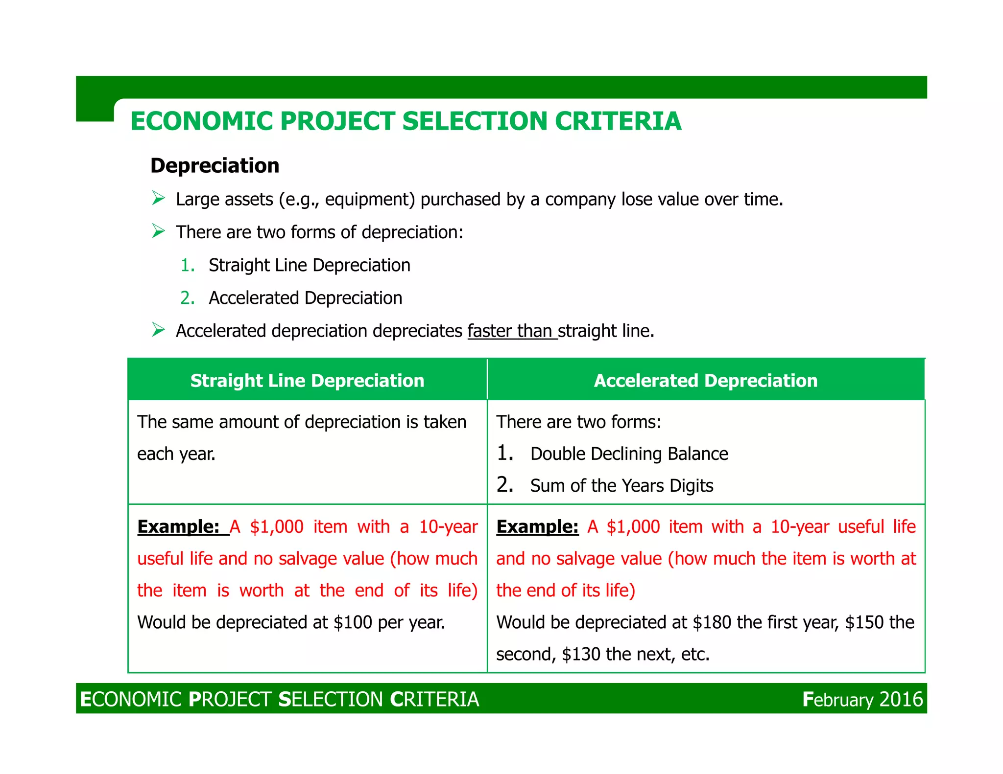 PMP_Economic Selection Criteria | PDF