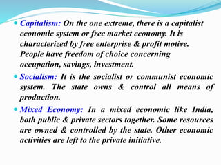 Economics environment in Business environment and law | PPT