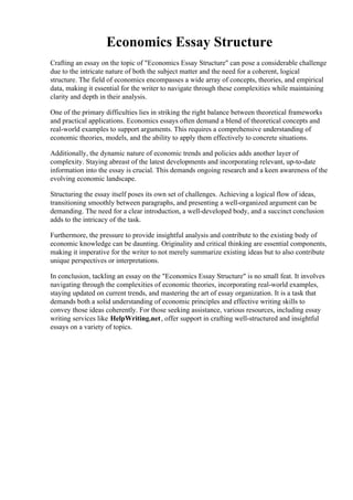 Economics Essay Structure.pdf | Business | Business and Finance