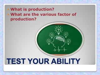 Economics factor of production | PPT