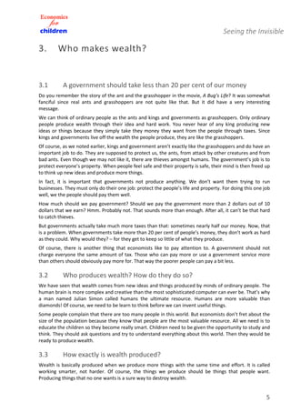 Seeing the Invisible: Economics for children | PDF