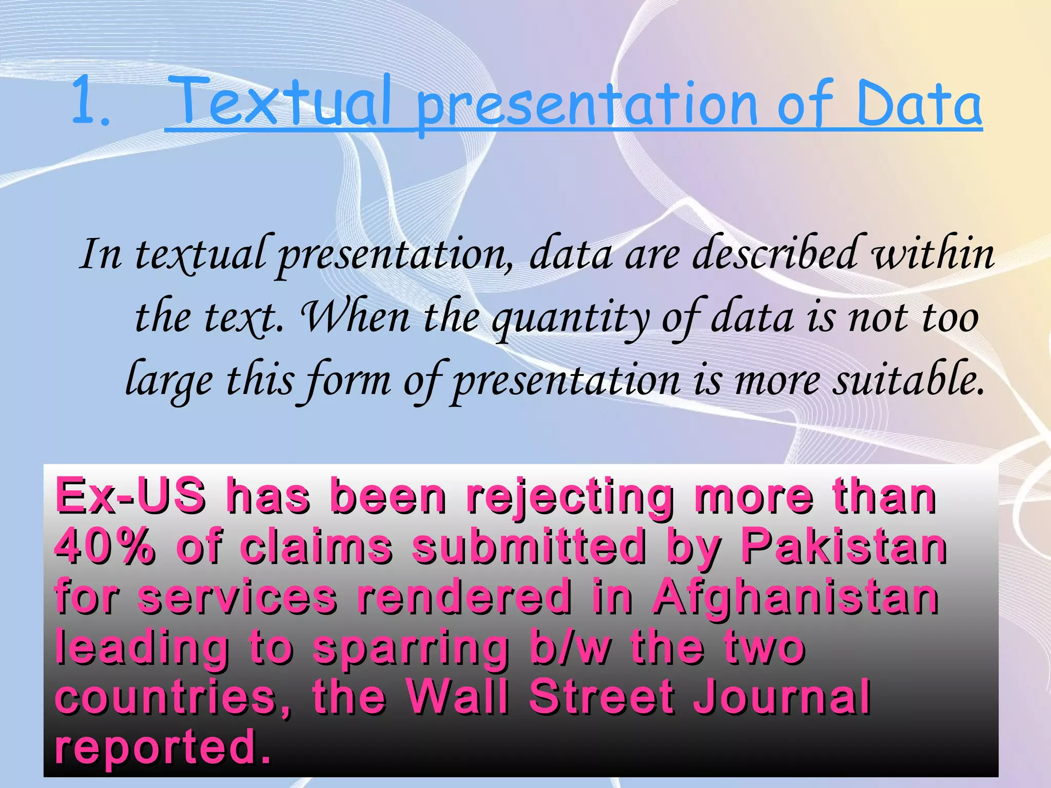 (Forms of presentation of data)- Economics | PPT