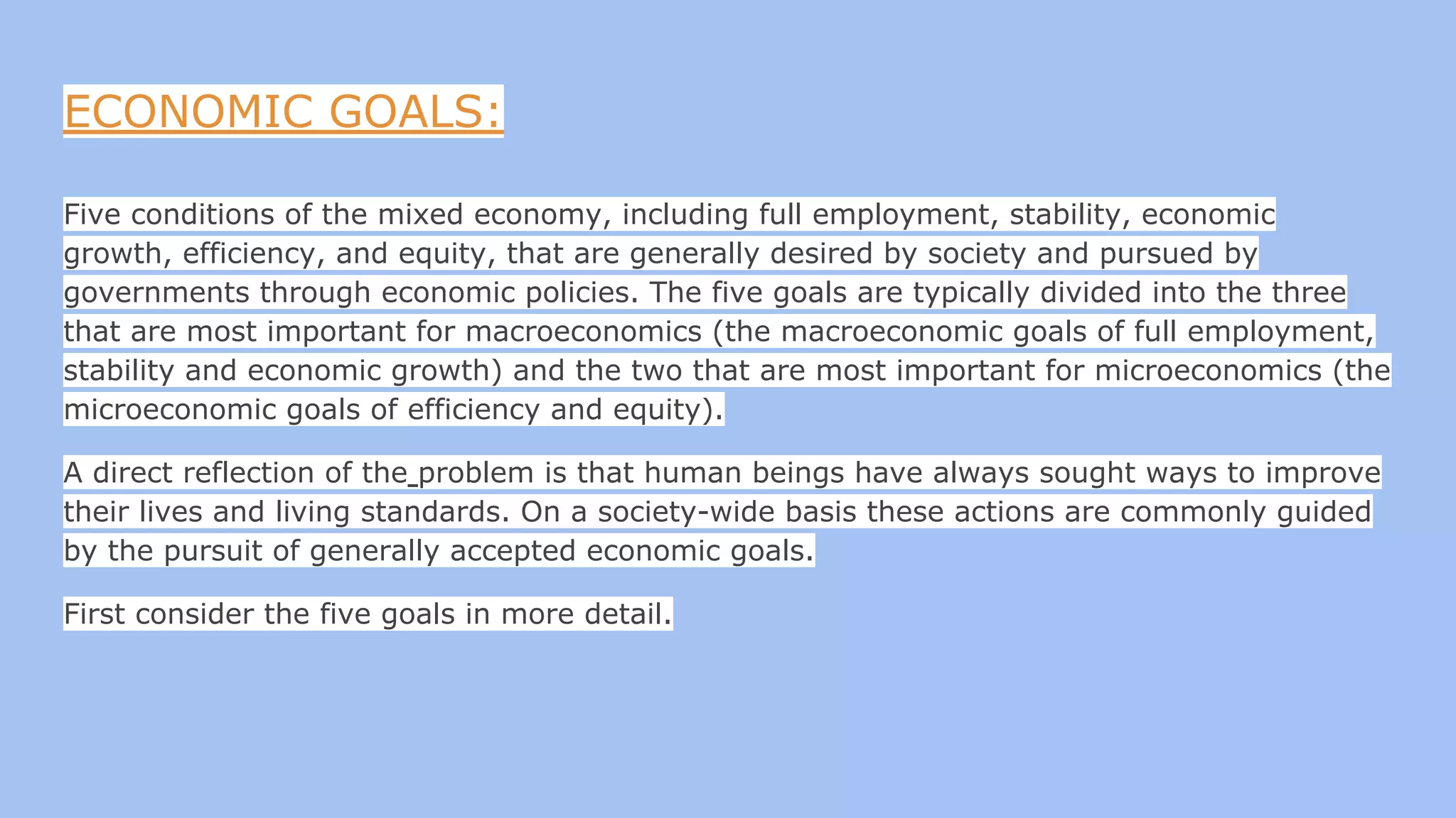 Economics Goals | PDF