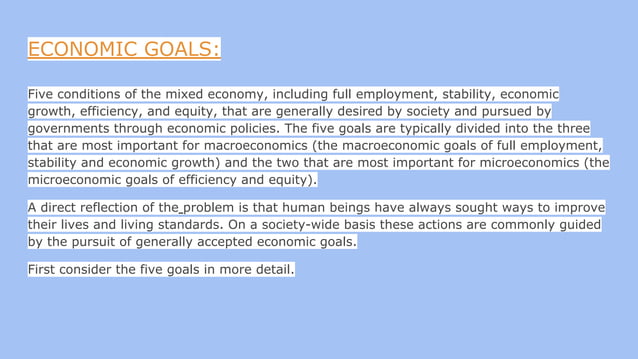 Economics Goals | PDF