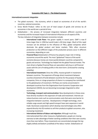 Economics hsc topic 1 | DOCX