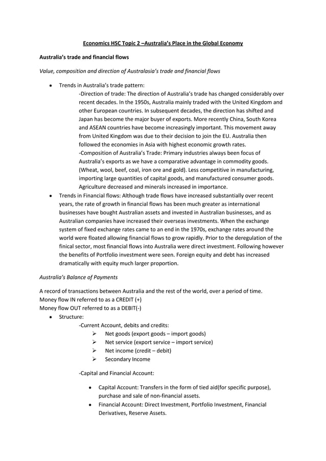 Economics hsc topic 2 | PDF