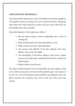 Global Financial Crisis and its impact on economic growth | DOCX