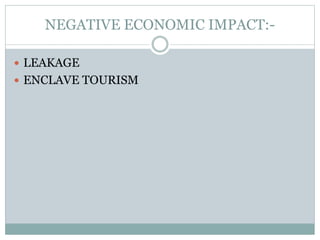 Economics impacts of tourism by lalit rava | PPTX