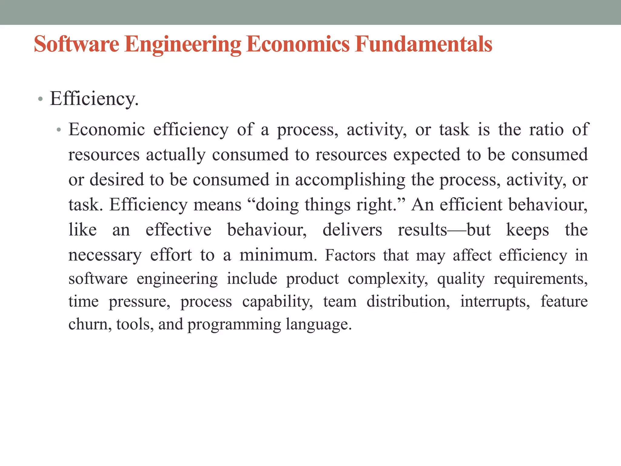 Economics In Software Engineering | PPTX