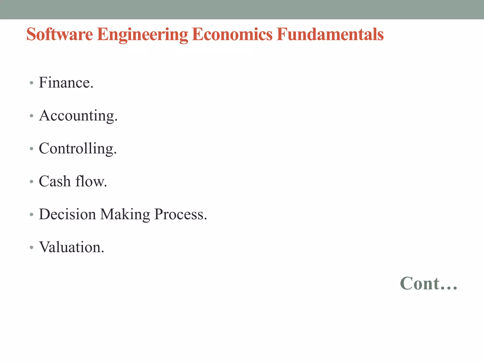 Economics In Software Engineering | PPTX