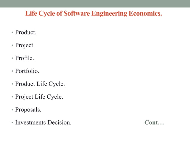 Economics In Software Engineering | PPTX
