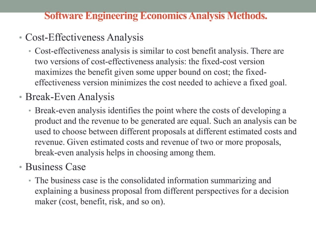 Economics In Software Engineering | PPTX