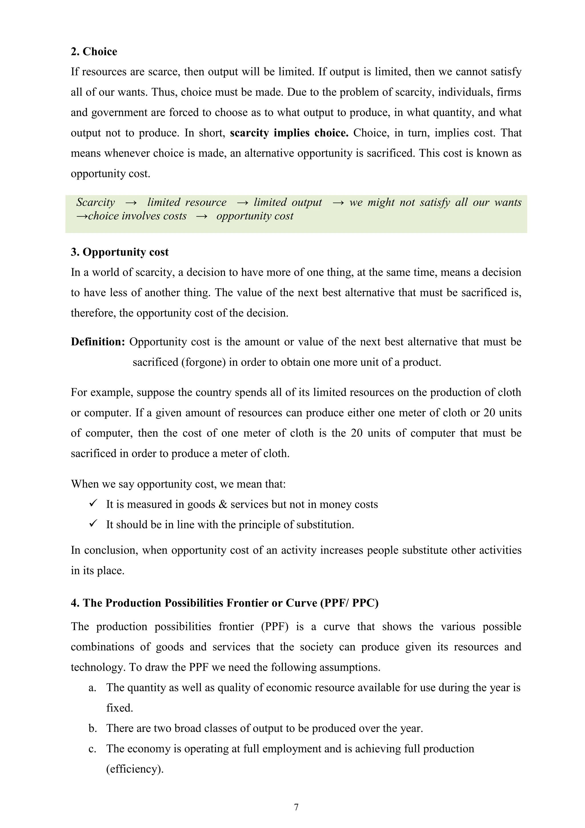 ECONOMICS module for Freshman 1st Semester Students | PDF