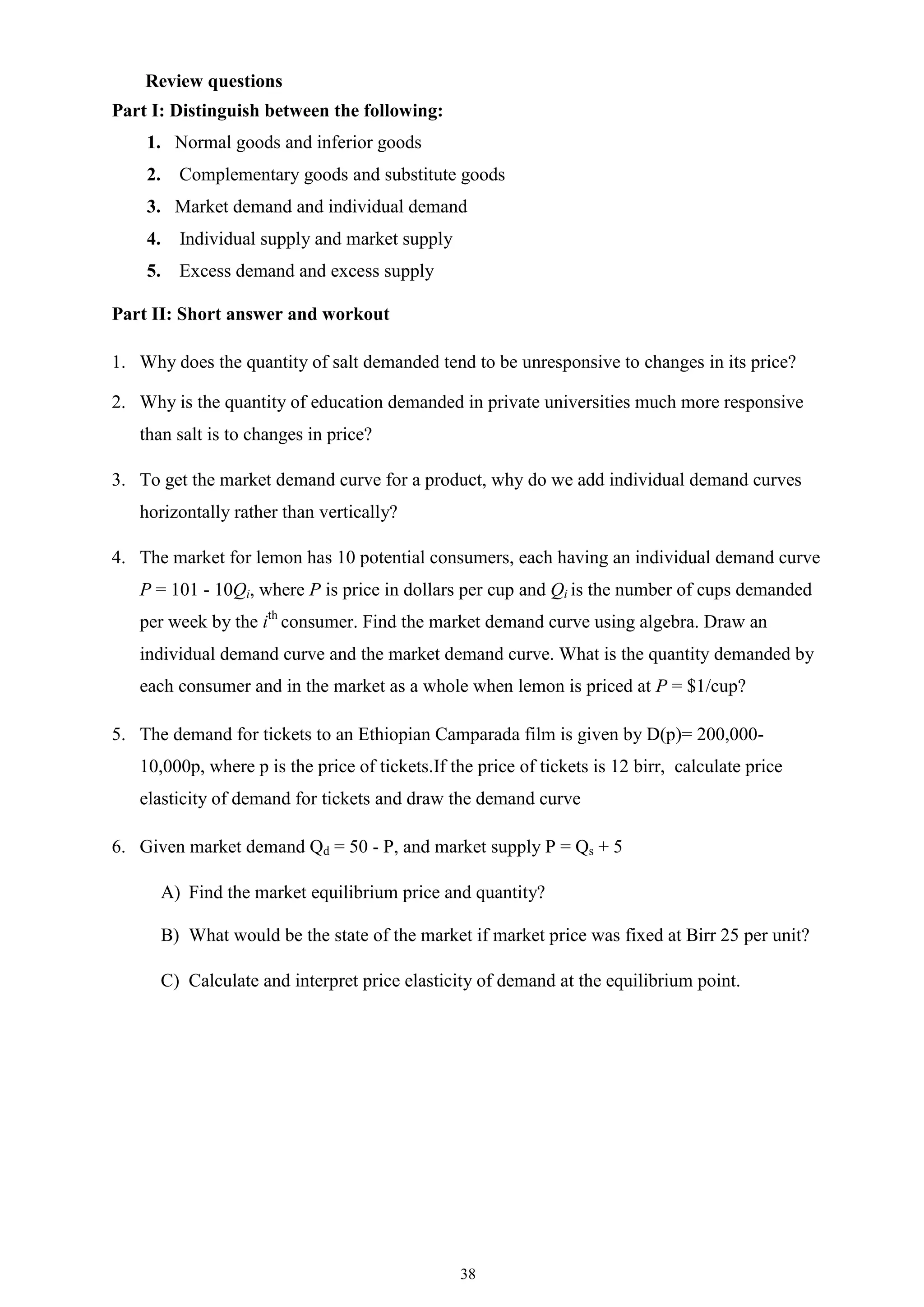 ECONOMICS module for Freshman 1st Semester Students | PDF