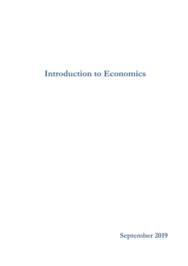 ECONOMICS module for Freshman 1st Semester Students | PDF
