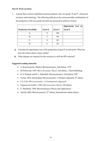 ECONOMICS module for Freshman 1st Semester Students | PDF