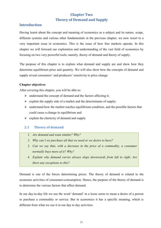 ECONOMICS module for Freshman 1st Semester Students | PDF