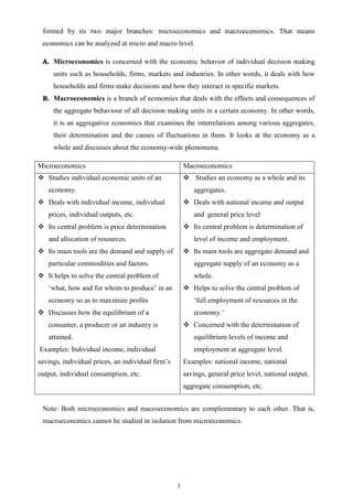 ECONOMICS module for Freshman 1st Semester Students | PDF
