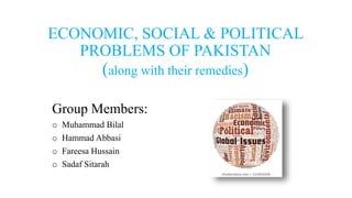 Economic, social & political problems of pakistan | PPTX