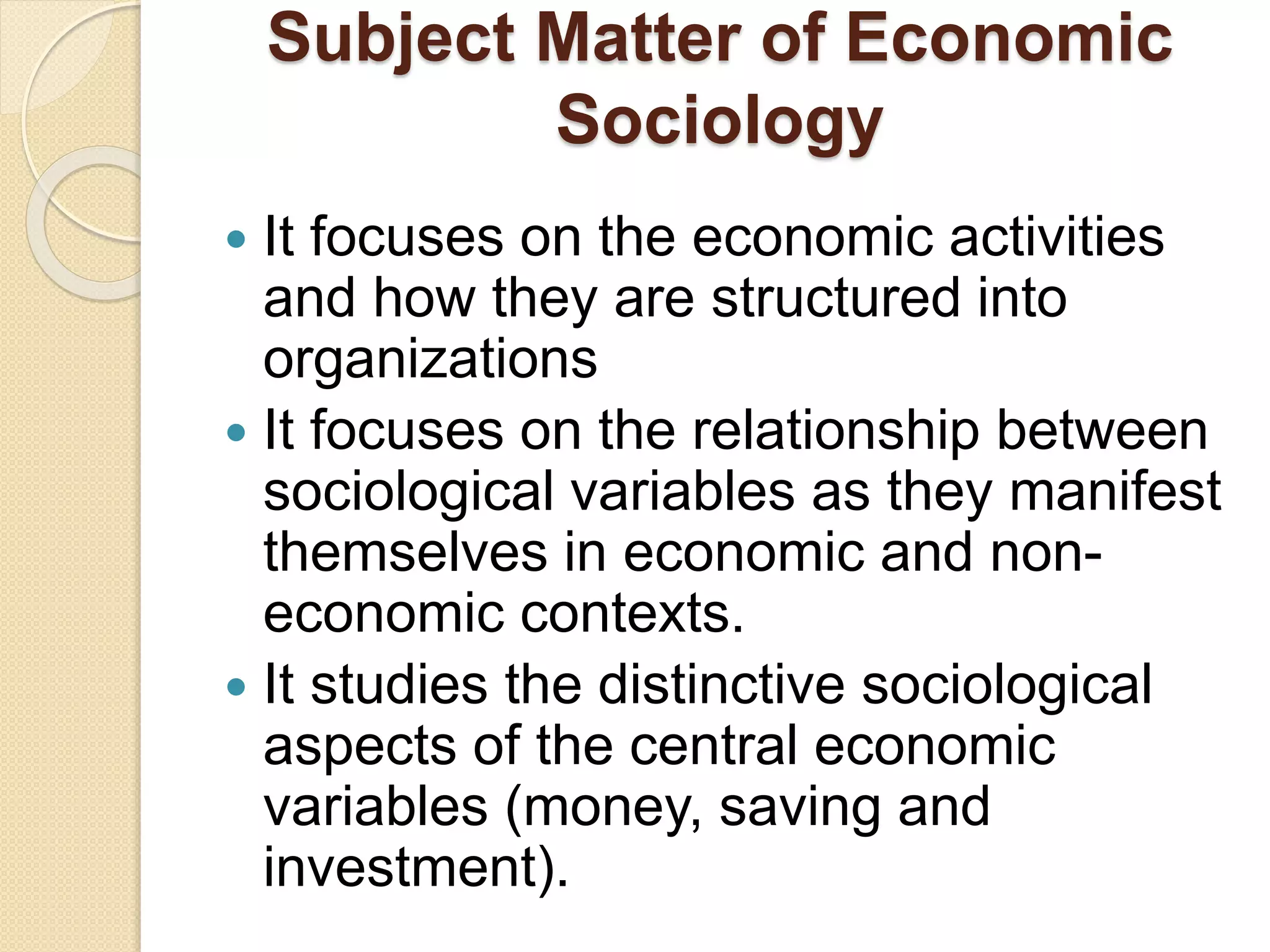Economic sociology: Introduction | PPTX