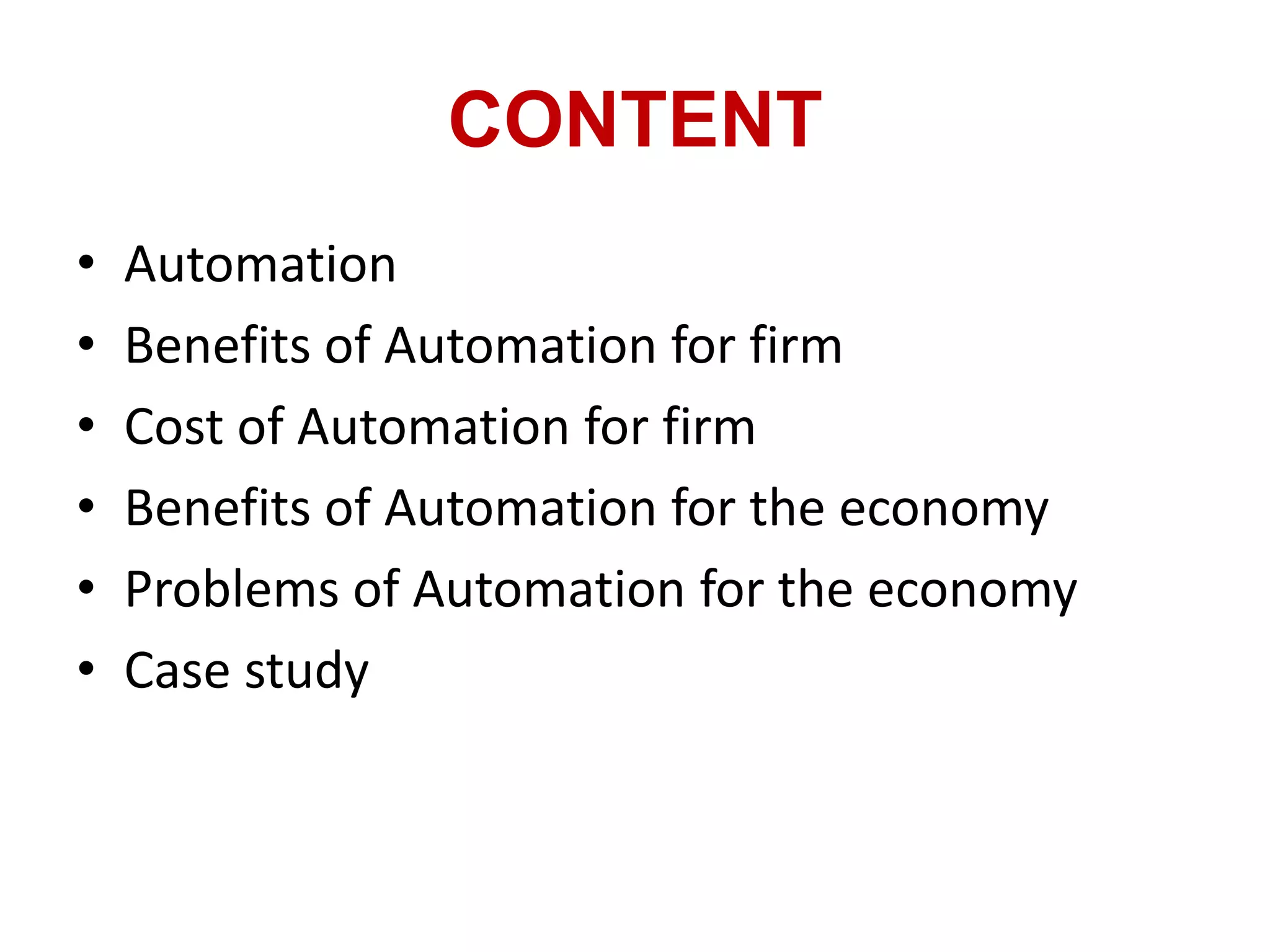 Economics of automation | PPTX