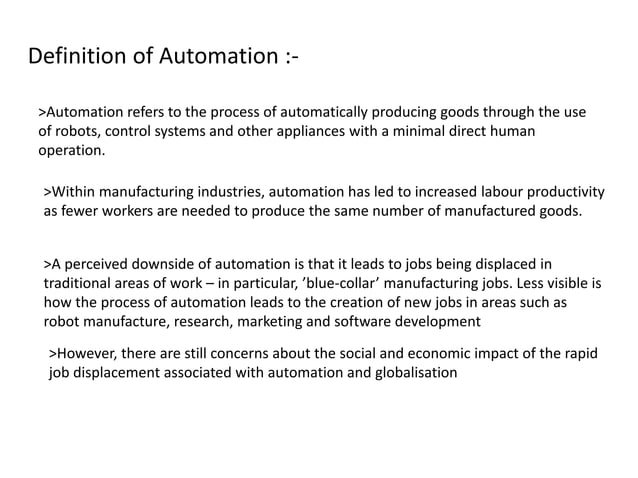 Economics of automation | PPTX
