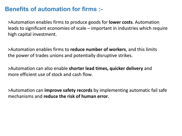 Economics of automation | PPTX