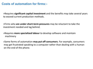 Economics of automation | PPTX