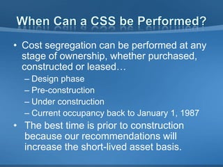 Economics of Cost Segregation | PPTX