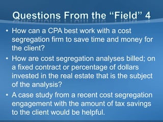 Economics of Cost Segregation | PPT