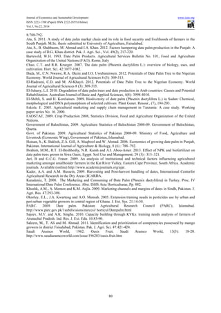 Economics of date palm (phoenix dactylifera l.) production and its development in district kech ...
