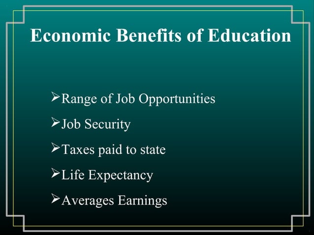 Economics of Education | PPT