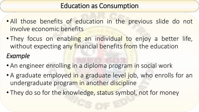 Economics of Education Part 1.pptx | Education industry | Industries