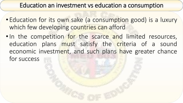 Economics of Education Part 1.pptx | Education industry | Industries