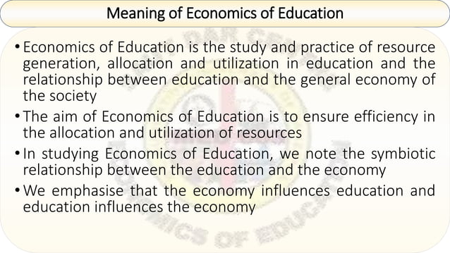 Economics of Education Part 1.pptx | Education industry | Industries