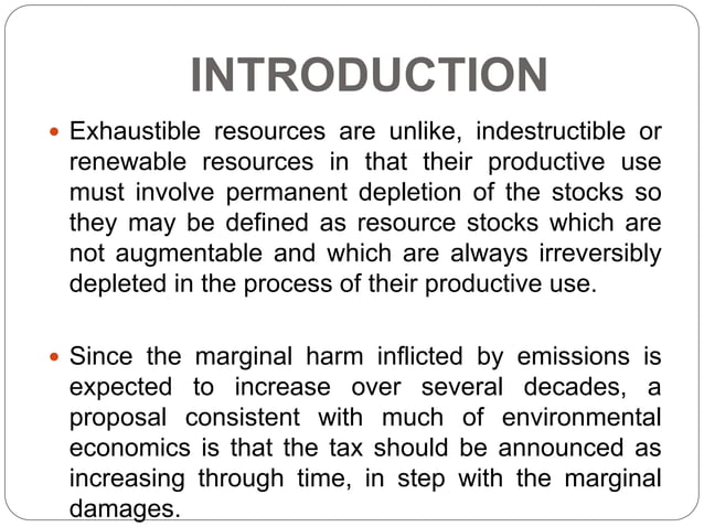 Economics of exhaustible resources | PPTX | Geology | Science
