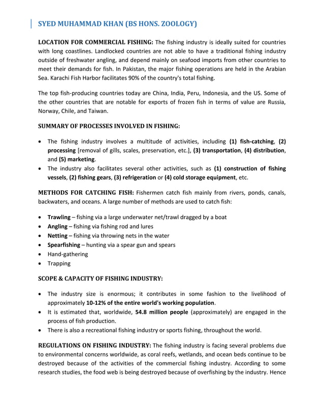 Economics of Fish Industry | PDF