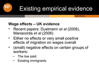The Economic Impacts of Migration on the UK Labour Market | PPT