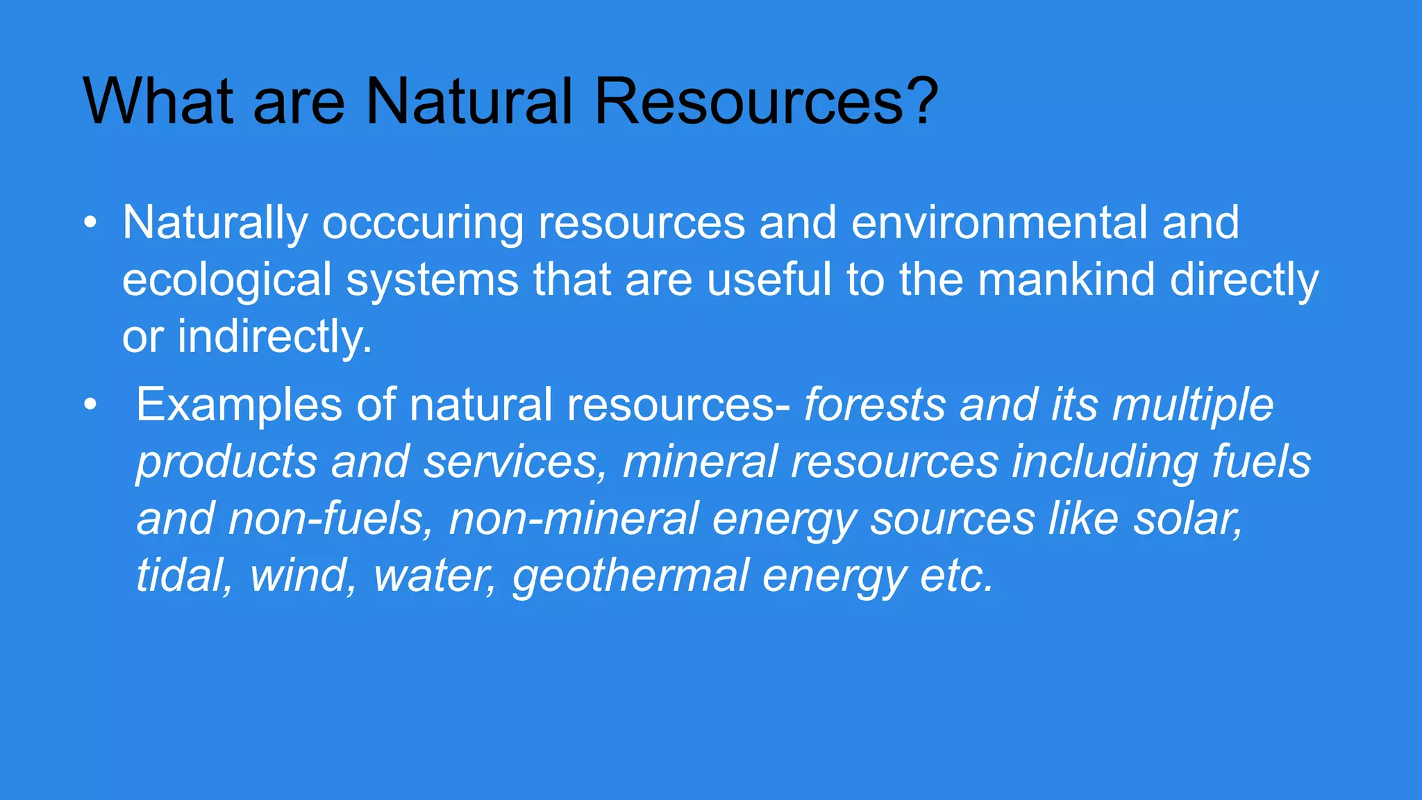 Economics of Natural Resources | PPTX