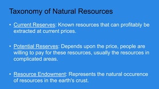 Economics of Natural Resources | PPTX