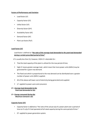 Economics of power plant | PDF