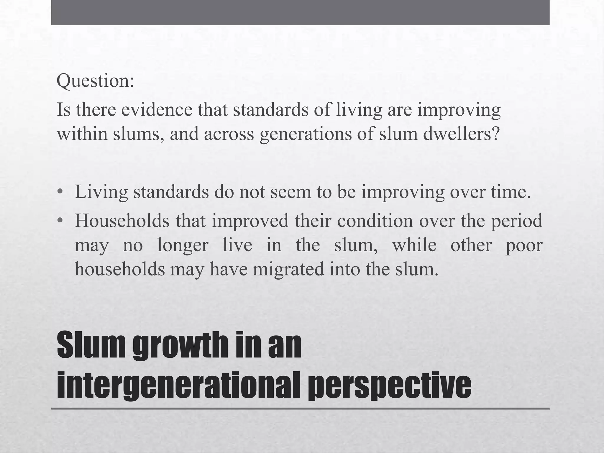 Economics of slums in developing countries | PPTX