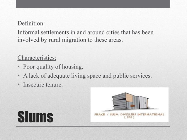 Economics of slum area in developing countries | PPTX